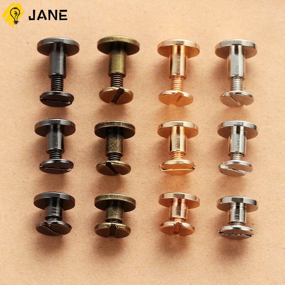JANE 10 pcs 5/6.5/8mm Luggage Craft Strap Rivets Screw DIY Leather ...