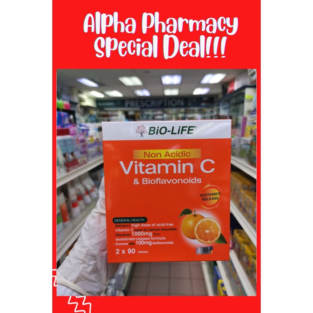 Bio-Life BioLife Non Acidic Vitamin C 1000mg 2x90s | Same Day Shipping ...