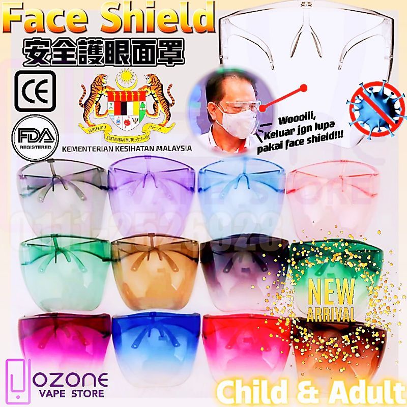 💯 Full Face Shield Adult Children Transparent Pc High Quality | Full ...