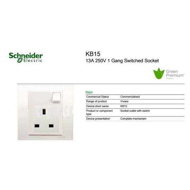 Schneider Vivace KB15 13A 1 Gang Switched Socket - White | Shopee Malaysia