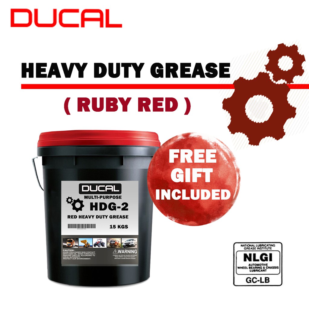DUCAL MULTIPURPOSE HEAVY DUTY GREASE 15KGS~MINYAK GRIS ( RUBY RED ...