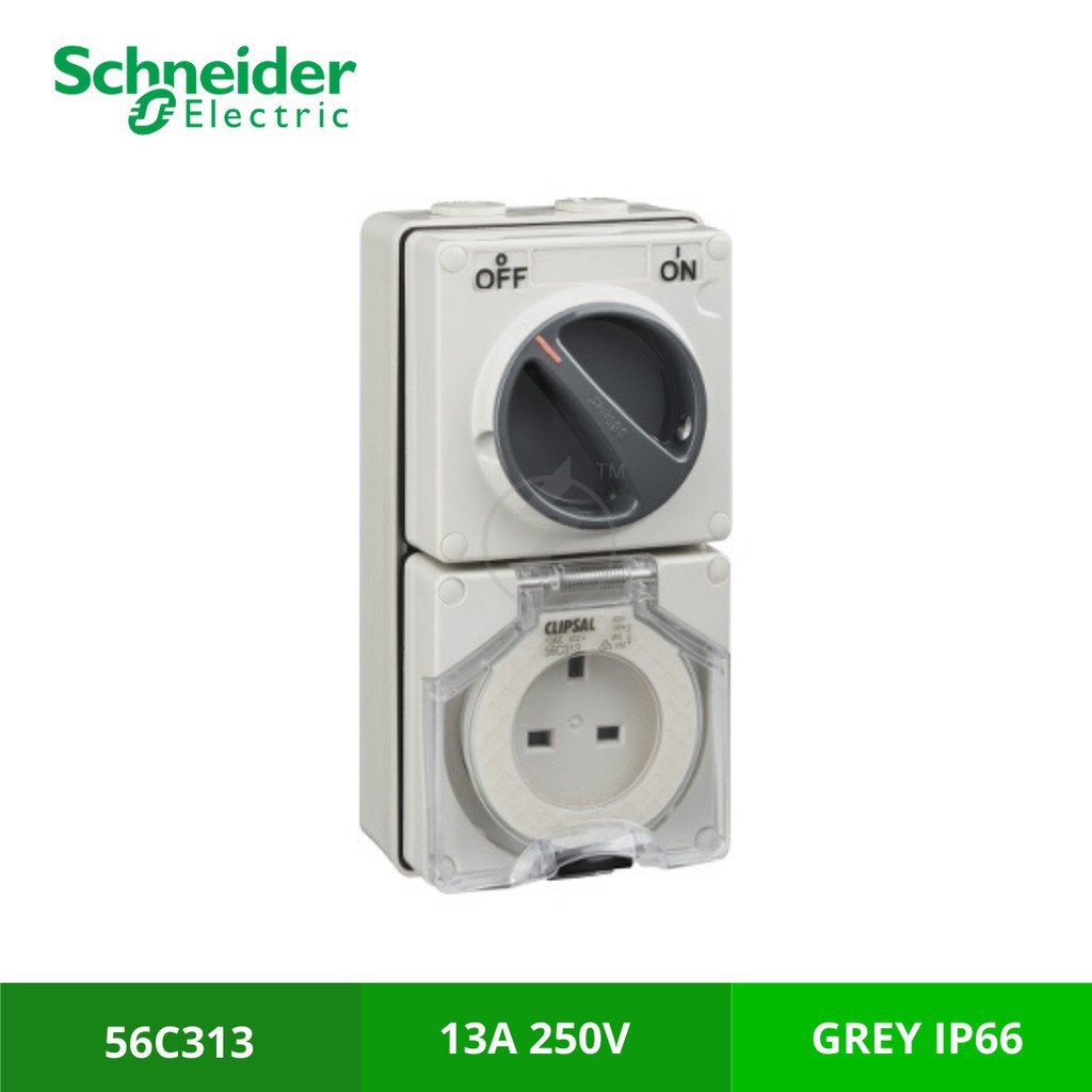 SCHNEIDER 56C313 13A 3PIN Switch Socket Surface IP66 | Shopee Malaysia