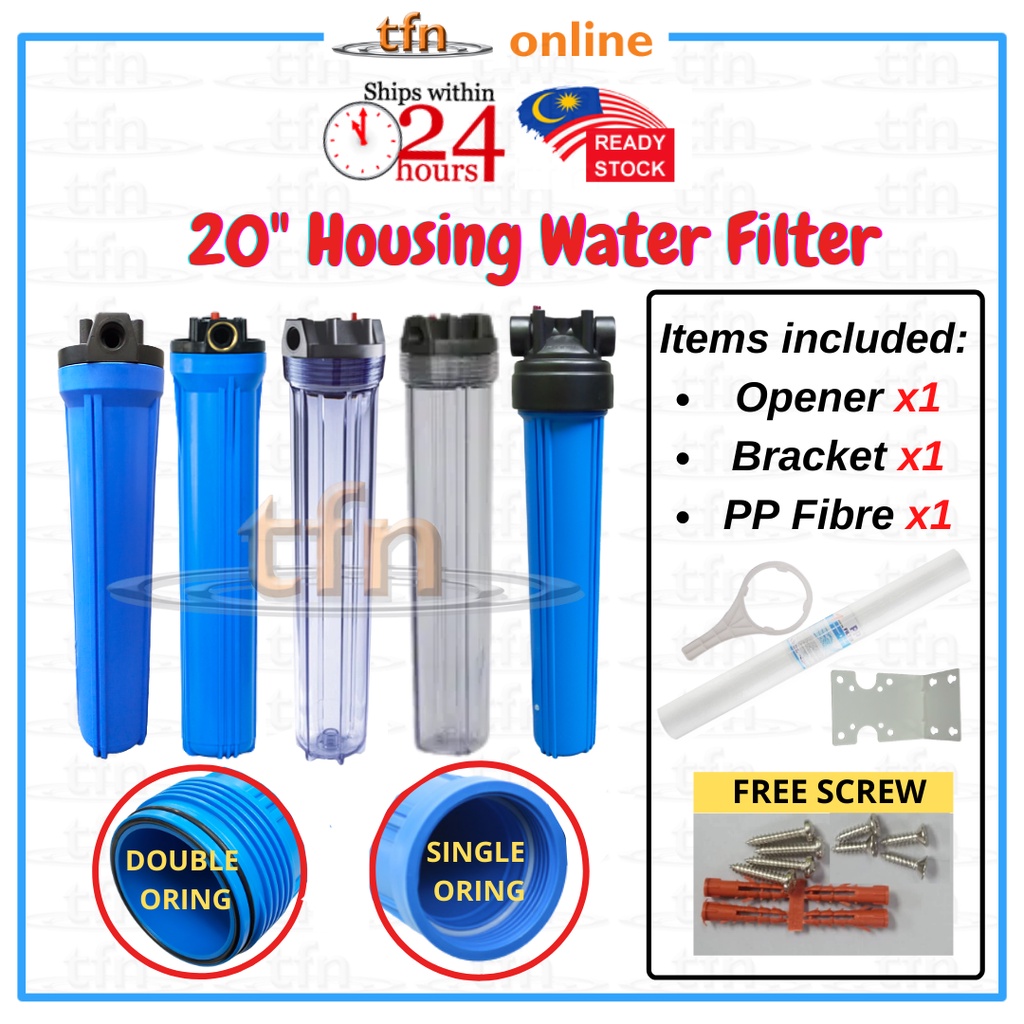 TFN 20” Housing Water Filter with PP Fibre and Opener and Bracket, Pre ...