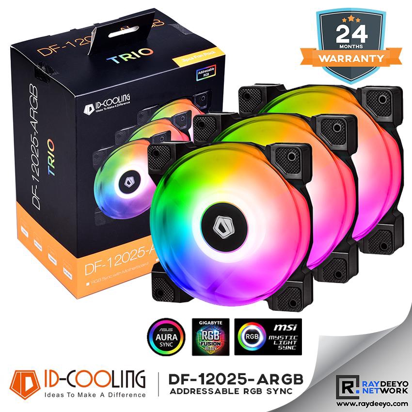 ID Cooling DF 12025-ARGB Case Fan Trio Set [Synchronizes with ARGB Motherboard] | Shopee Malaysia
