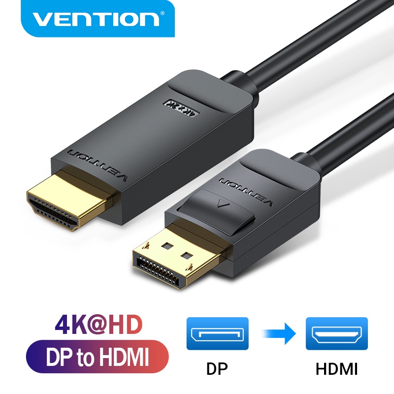 Vention DP to HDMI Cable 4k 30HZ Gold-plated DisplayPort to HDMI Full HD HDMI Converter for PC ...