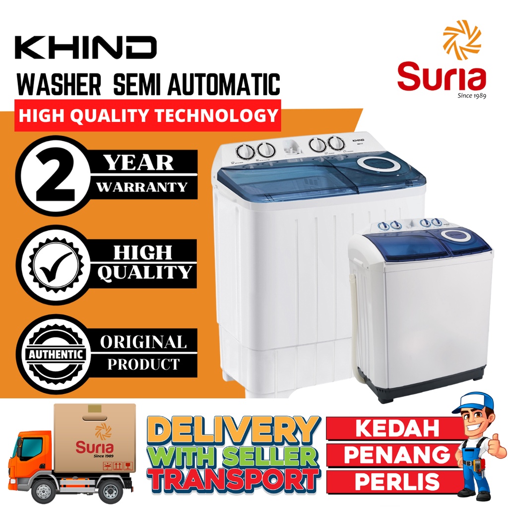 (Free Delivery)Khind 7kg/10KG/12KG Semi Auto Washing Machine Washer ...