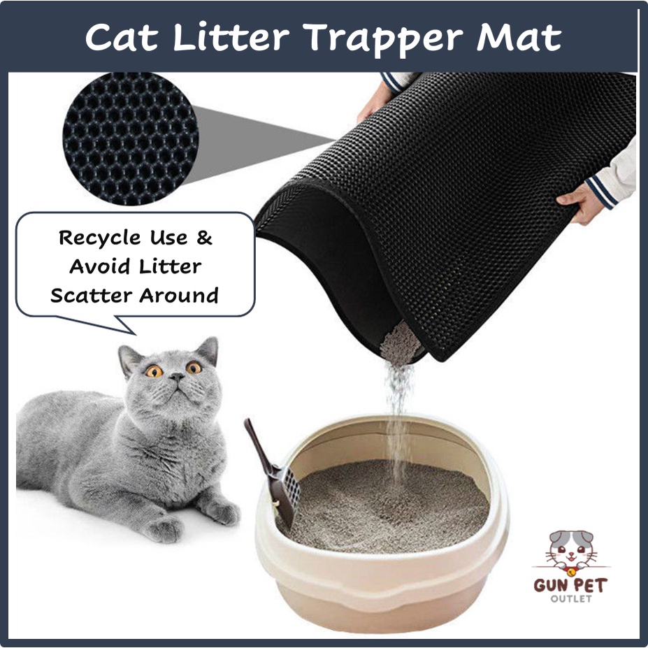GUN PET Waterproof Double Layer Cat Litter Mat Trapper Pad Trapping ...
