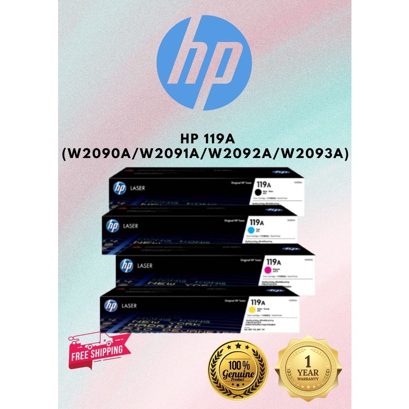 HP 119A / BLACK (W2090A)/CYAN (W2091A)/ YELLOW (W2092A)/ MAGENTA ...