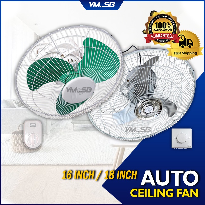 Auto Ceiling Fan Kipas Siling Low Noise Metal Blade Strong Airflow 360 ...