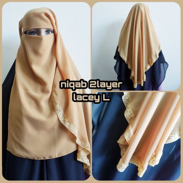 niqab aritachi / niqab lace / Niqab 2layer L / niqab 2layer lace ...