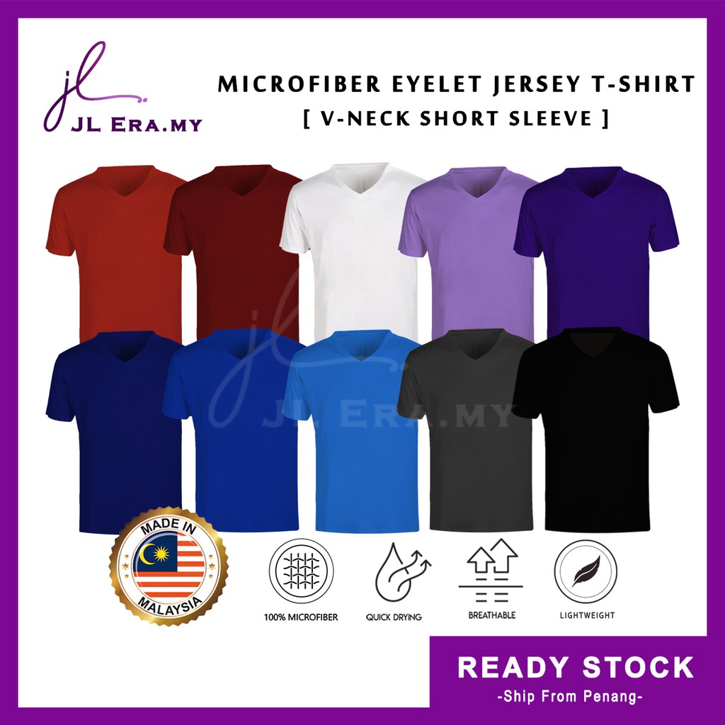 V-Neck Microfiber Eyelet Jersey T-shirt | V-Neck | Short Sleeve ...