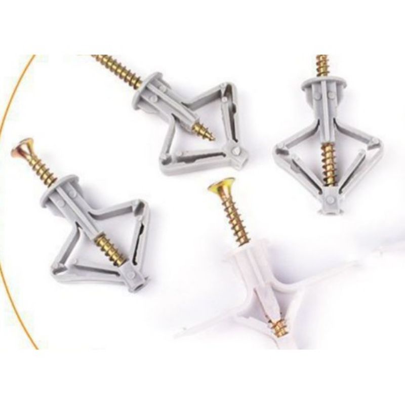 50pcs (Free 50pcs Screw) Good Quality Partition Wall Plug Butterfly ...