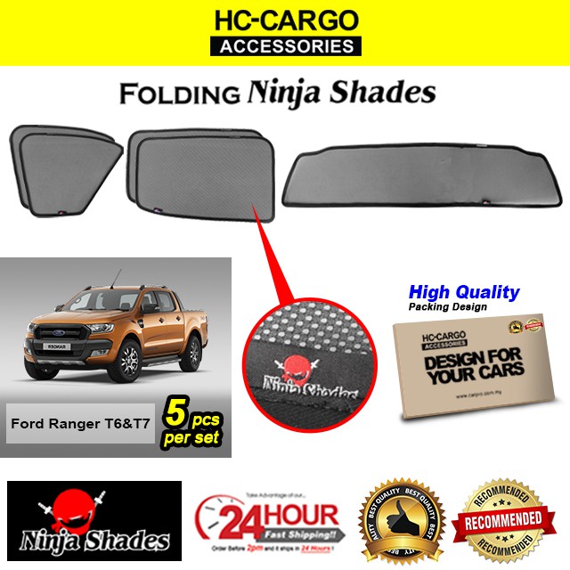 Ford Ranger T6 T7 T8 Magnetic Ninja Shades Sunshade (5pcs) Ninja Sun ...