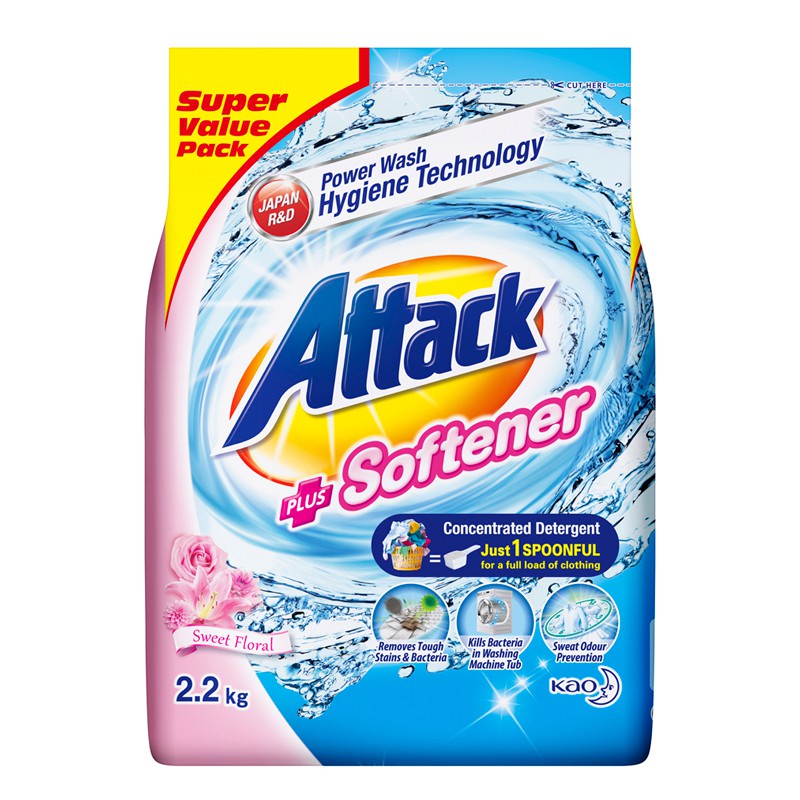 ATTACK Detergent Plus Softener Sweet Floral Concentrate Detergent ...