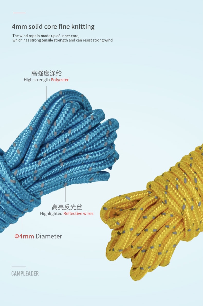 [NEW] 4mm Thick Reflective Rope 3.5Meter Paracord Rope Camping Tent ...