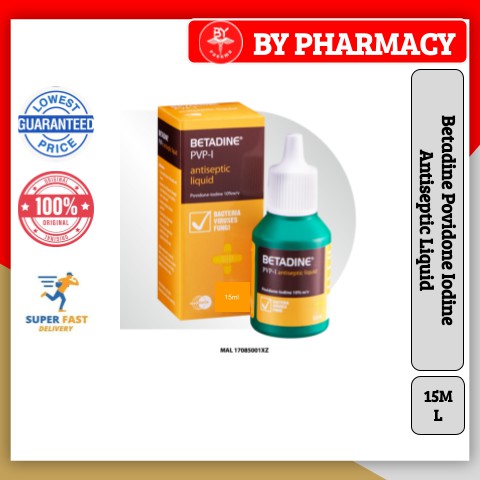 Betadine Povidone Iodine Antiseptic Liquid 15ML/30ML (Povidone-iodine 10% w/v ) Ubat cuci luka ...