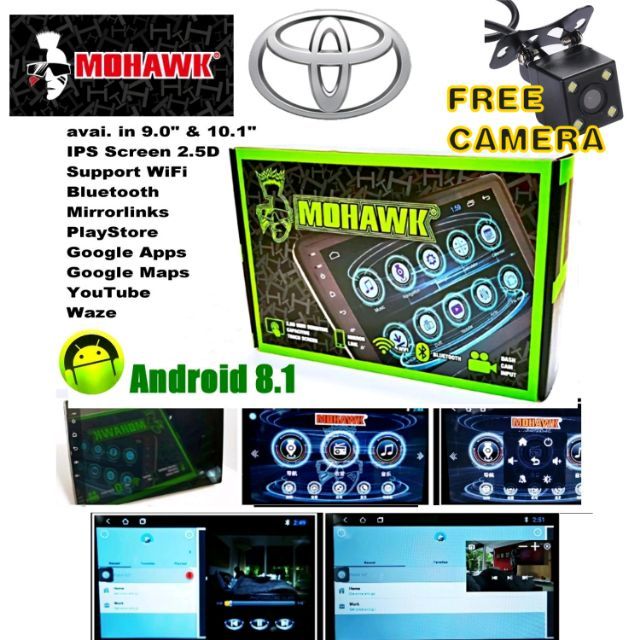MOHAWK BIG SCREEN ANDROID PLAYER 9" 10" FM RADIO BLUETOOTH MIRRORLINK ...