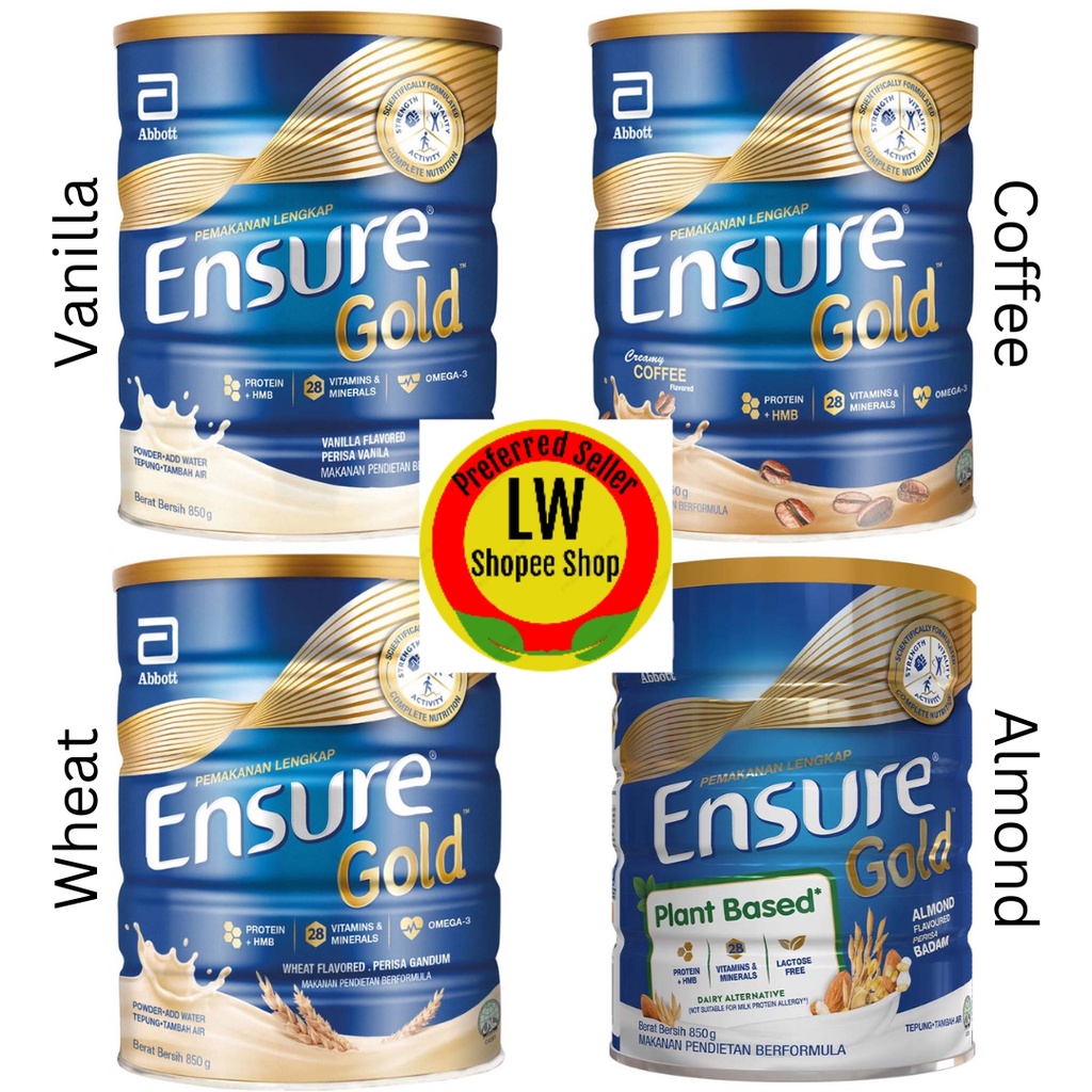 Ensure Gold (Vanilla, Coffee, Wheat, Almond) 800g / 1.6kg | Shopee Malaysia