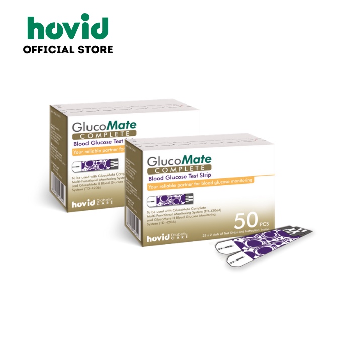 (EXP: MAR 2026) GlucoMate Complete Glucose Test Strips 2x25’s x 2 Boxes ...