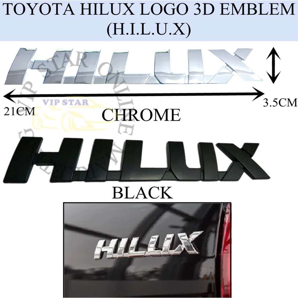 TOYOTA HILUX LOGO 3D EMBLEM STICKER(H.I.L.U.X) | Shopee Malaysia
