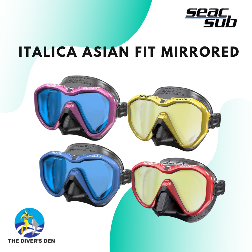 Seac Sub Italica Asian Fit Mirrored Dive Mask ( Single Lens ) | Shopee ...