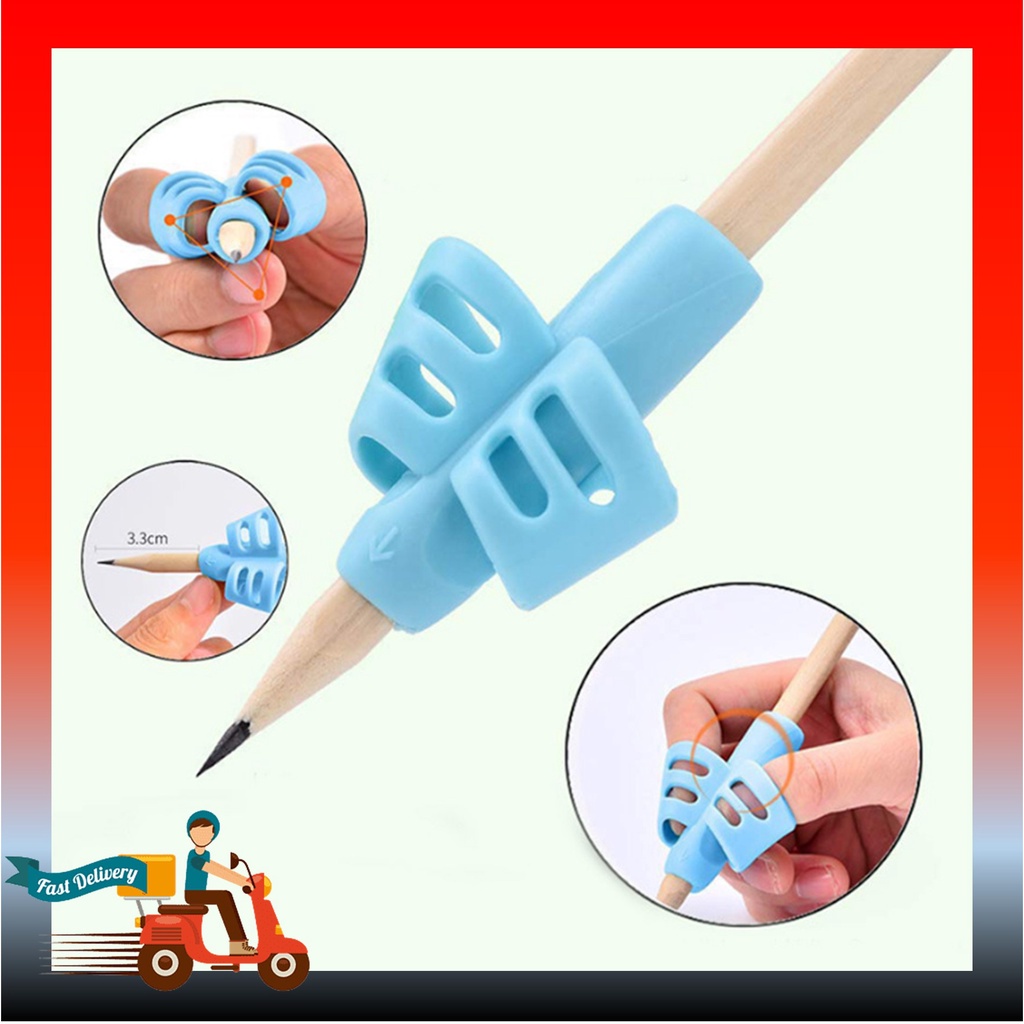 3pcs Pencil Grip for Kids Pemegang Pensel Gripper Holder 3 fingers ...