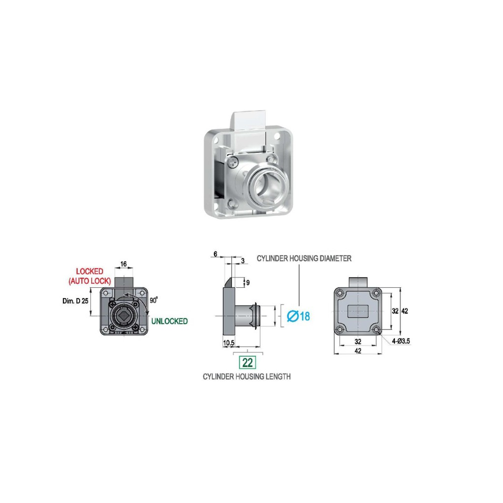 Cyberlock - Slam Lock (Drawer / Door can lock without the key) | Shopee ...
