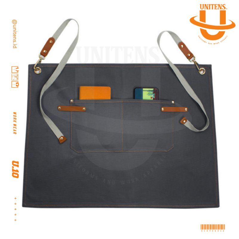 Unitens HCL.V3 Half Apron Waist Canvas Apron Leather Large Pocket ...