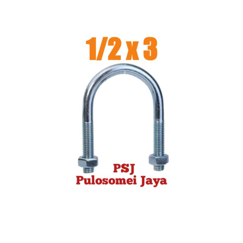 U Bolt 1/2x3/U Clamp 1/2x3/pipe Clamp 1/2x3 | Shopee Malaysia