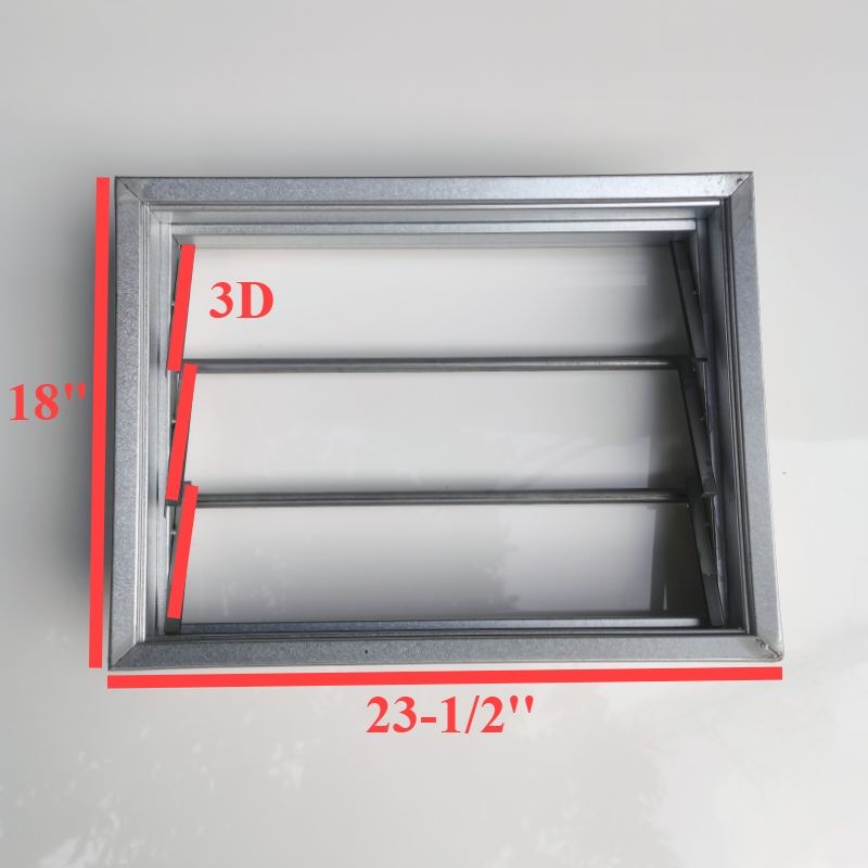 Metal Window Frame Fixed Glass Louvres 3D1L 23.5inch x 18inch / Frame ... Metal Window Frame Fixed Glass Louvres 3D1L 23.5inch x 18inch / Frame ...