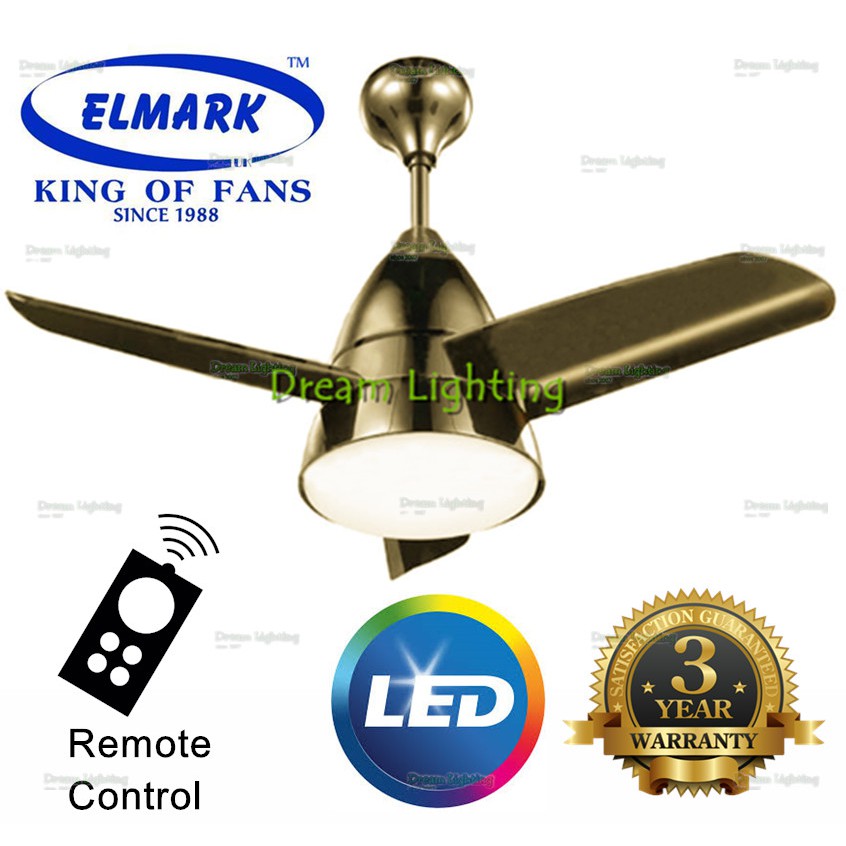 Elmark BEE FAN 36" Remote Control Ceiling Fan with Light 3 Color 18W ...