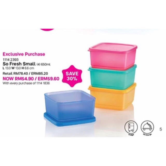 Tupperware So Fresh Smal (4) 650ml | Shopee Malaysia