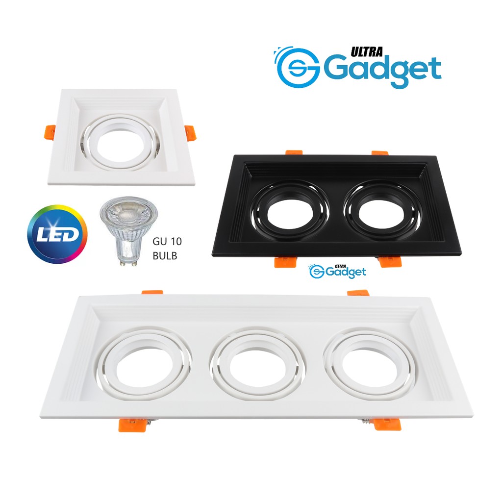 Fixway GU10/MR16 Eyeball Flat Downlight Casing Adjustable Angle Ceiling ...