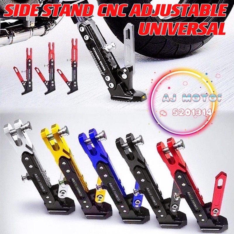 UNIVERSAL SIDE STAND CNC ADJUSTABLE Y16ZR Y15ZR RS150 VARIO125 VARIO160 ...