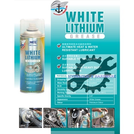 NIETZ White Lithium Grease 400ml 100% Original !! | Shopee Malaysia
