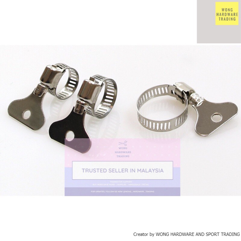 【Ready Stock 】Butterfly Head Adjustable Hose Clamp Clips with Key for ...