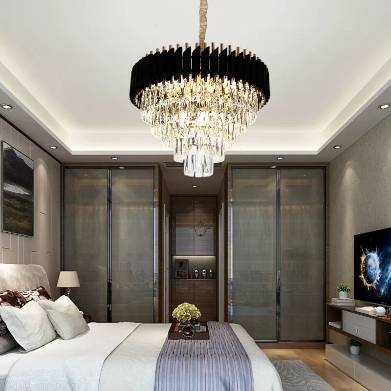 Luxury Crystal Modern Light Lampu Hiasan Siling Kristal Chandelier ...