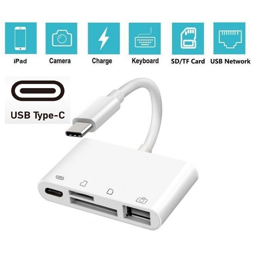 USB-C SD Card Reader 4in1 Type C to SD TF Card Camera Reader USB C ...