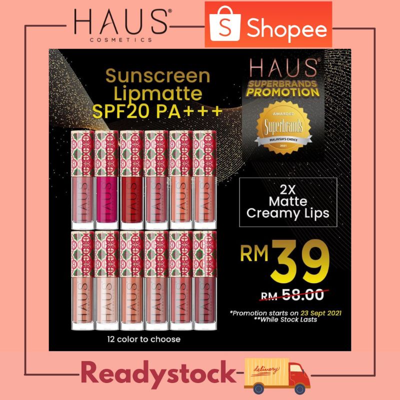 🔥HAUS Cosmetics Matte Creamy Lips🔥 | Shopee Malaysia