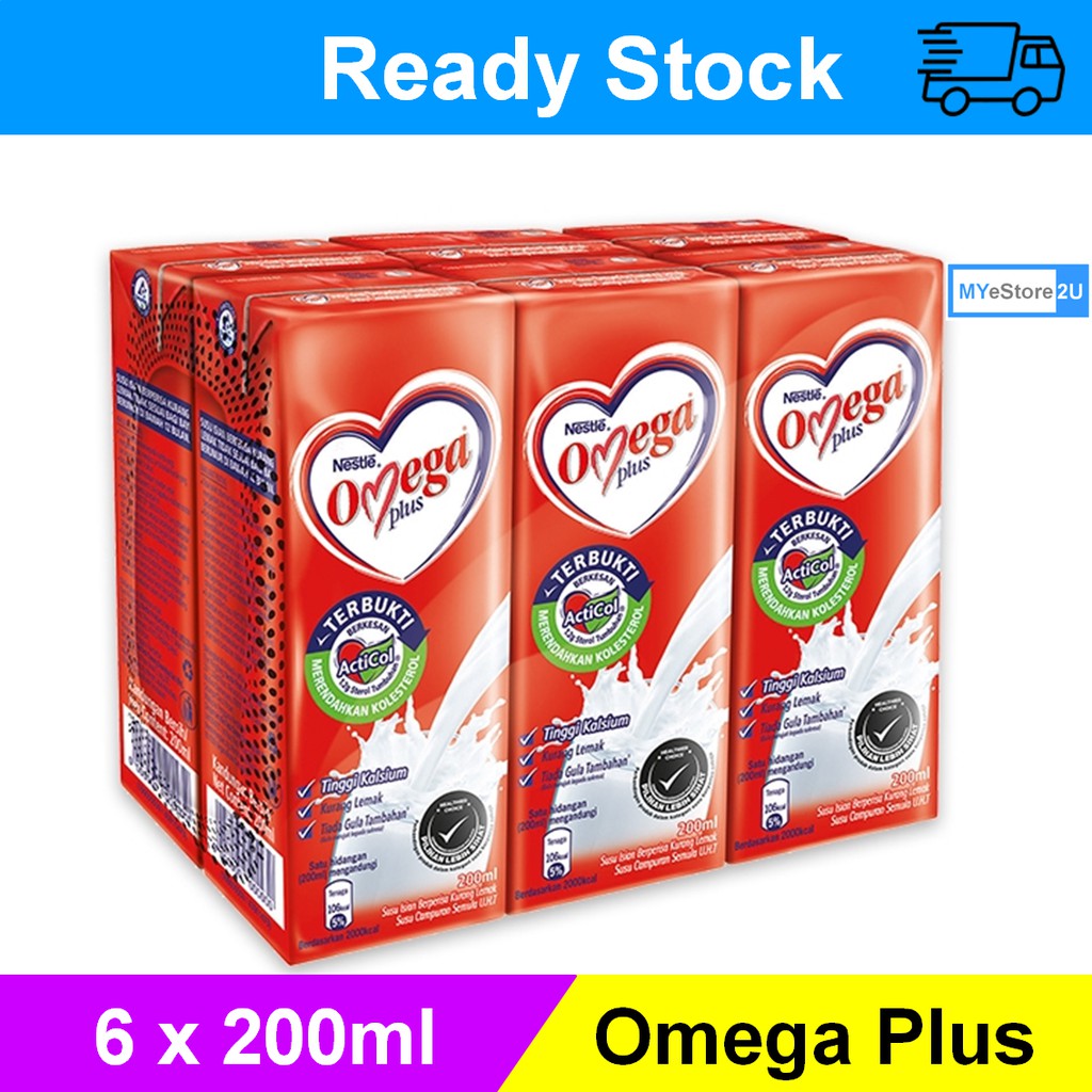 Nestle Omega Plus Milk (200ml x 6) UHT | Shopee Malaysia