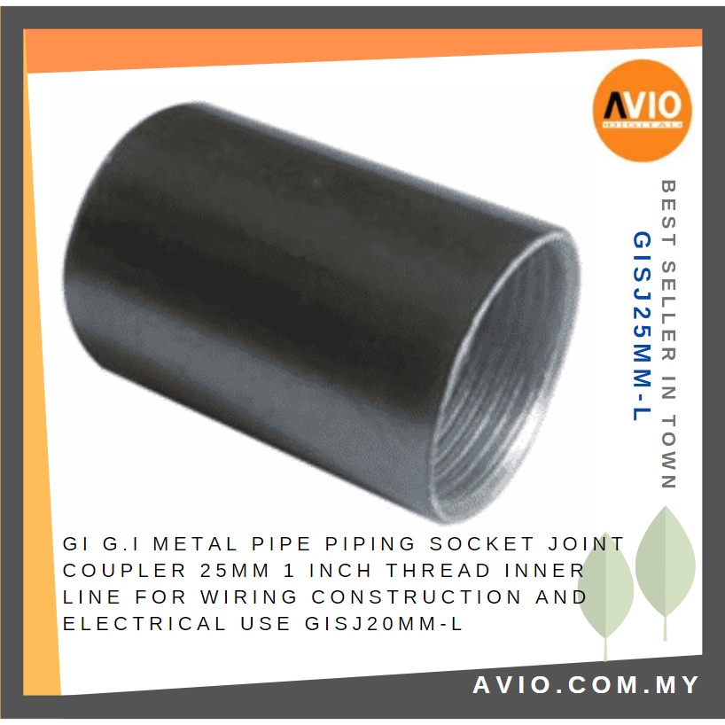 GI G.I Metal Pipe Piping Socket 25mm Joint Coupler 1 Inch Thread Line ...