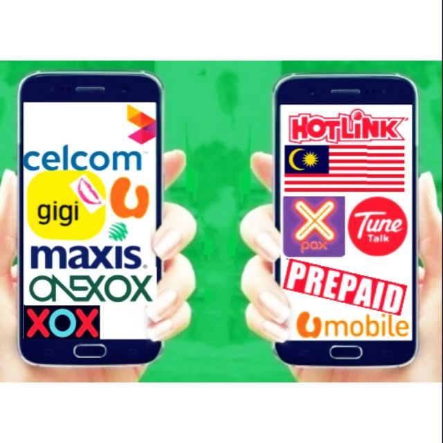 Top up min rm5.00 Celcom maxis Tunetalk Umobile Gigi Onexox Reload ...