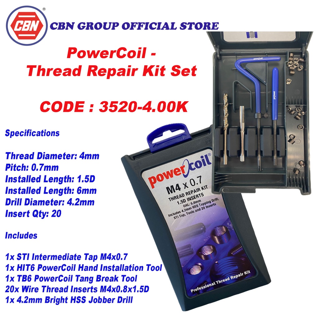 PowerCoil - Thread Repair Kit Set | Shopee Malaysia