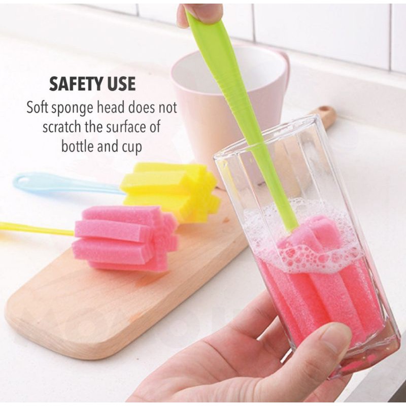 Pencuci Berus Span Botol Susu Bottle Sponge Brush Baby Milk Feeding ...