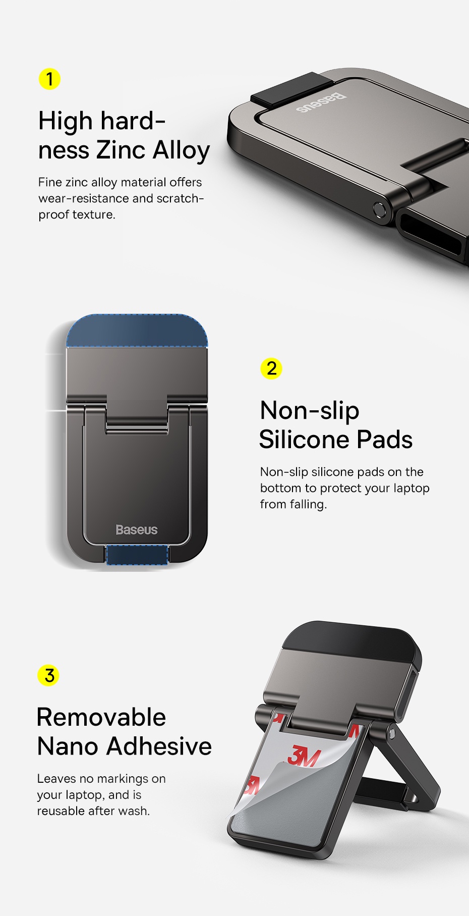 Baseus 2PCS Mini Slim Foldable Laptop Kickstand | Shopee Malaysia