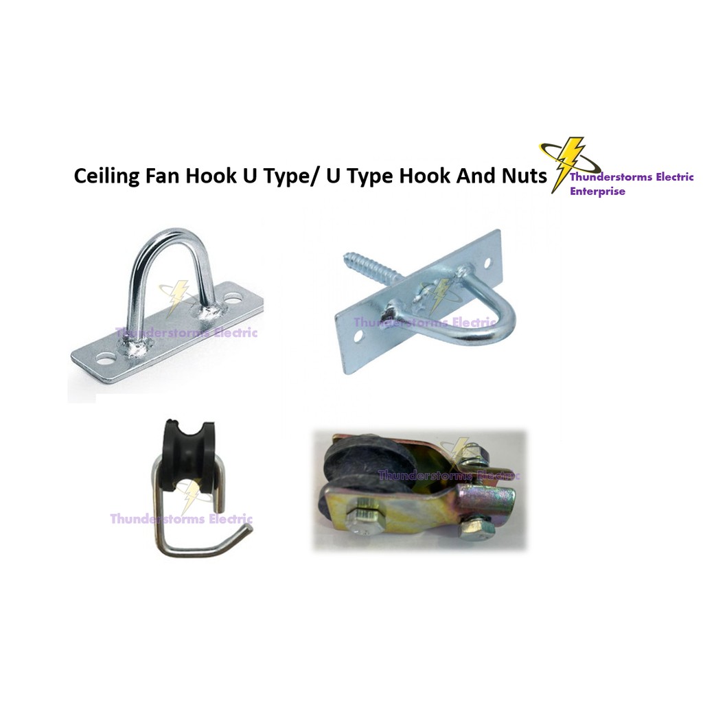 Ceiling Fan Hook U Type/ D Type Hook And Nuts / Fan Bracket C/W Rubber ...