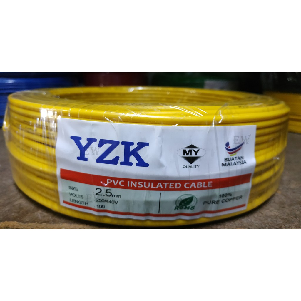 【WIRE 2.5MM FEET】Pure Copper Buatan Mlsia Pvc Cable Wayar Suis Aircond ...