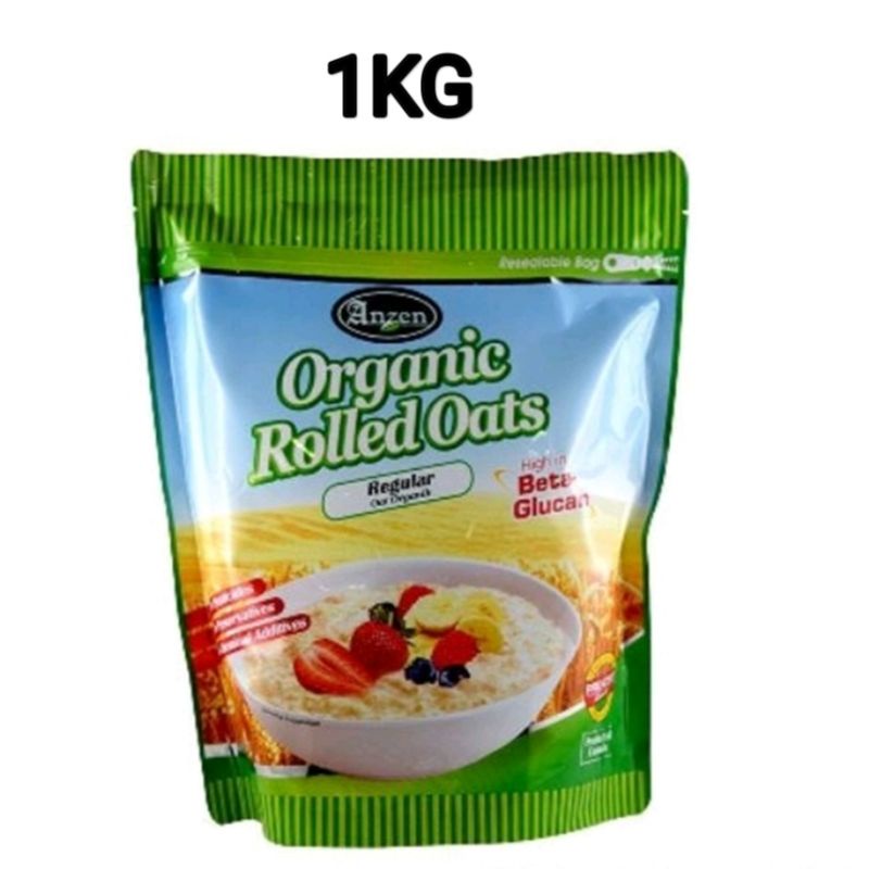 ANZEN ORGANIC INSTANT ROLLED OATS/REGULAR OATS 500G & 1KG | Shopee Malaysia