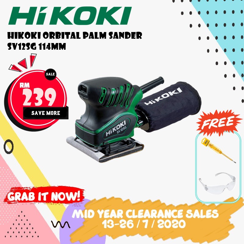 Hikoki Orbital Palm Sander SV12SG 114MM ( 6 months warranty ) | Shopee Malaysia