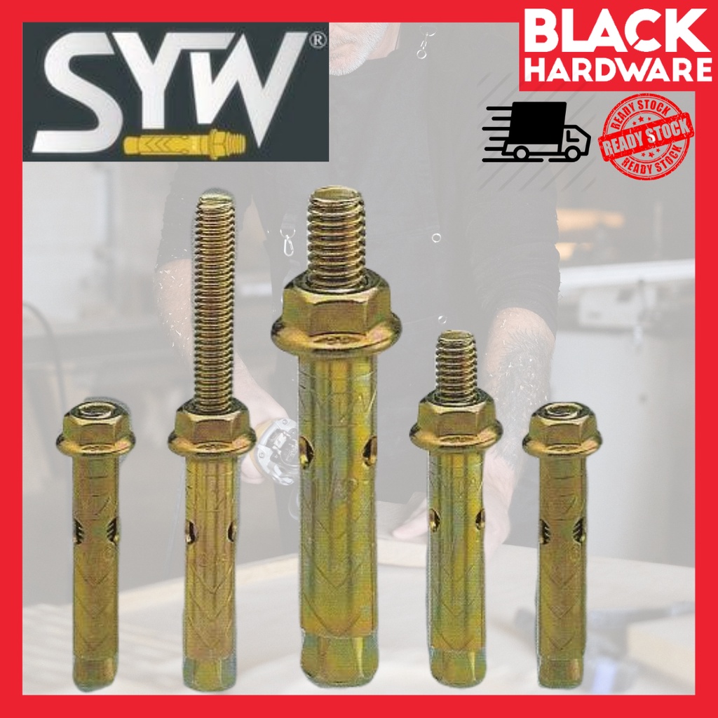 BLACK HARDWARE SYW Concrete Wall Fastener Sleeve Drop in Anchor Wall ...